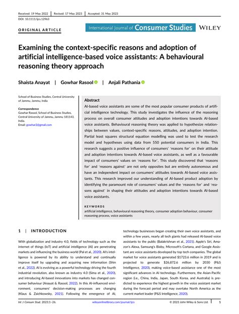 examining the context‐specific reasons and adoption of artificial
