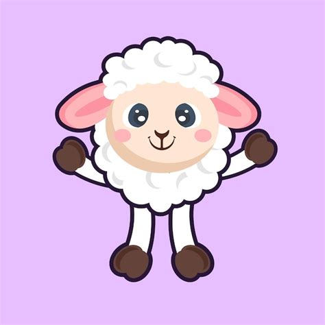 Premium Vector Vector Cute Sheep Standing Cartoon Vector Icon