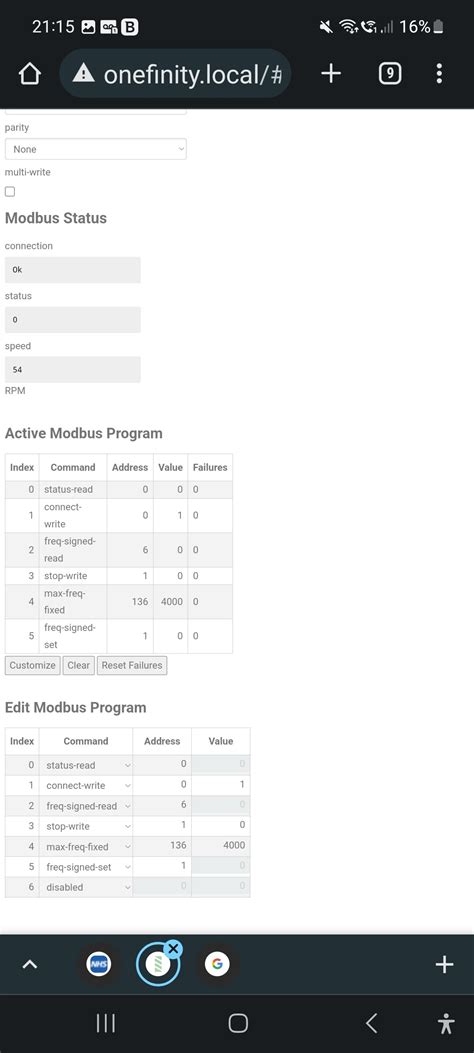 Flashed Lastest Firmware And Comms With My Vfd Has Been Impacted Controller Buildbotics