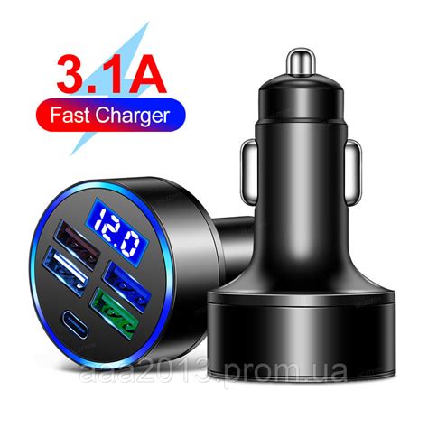 АВТО Зарядка Usb 4в1 Tupe C Тестер Вольтметр — Купить Недорого на