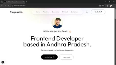 Nextjs Reactjs Tailwindcss Portfolio Webdevelopment Frontend Manjunatha Banda