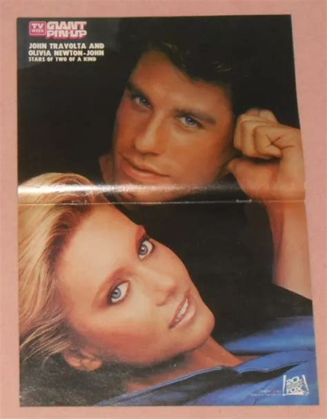 Olivia Newton John Travolta Vintage Aussie Tv Week Pinup Poster 1984 2