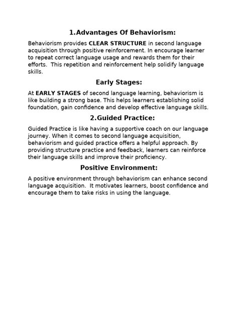 Advantages Of Behaviorism Pdf