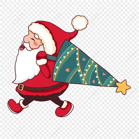 크리스마스 일러스트 트리를 들고 귀여운 산타 클로스제전리 후이 Png 일러스트 무료 다운로드 Lovepik