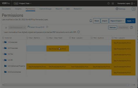 Assigning Document Access Using The Permissions Tab Vdrpro Intralinks