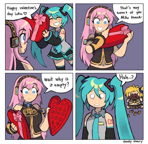 Dynasty Reader Image Doodly Luka X Miku VOCALOID Valentine S Read Left To Right Yuri