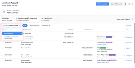 How To Match And Categorize Bank Transactions Zoho Books