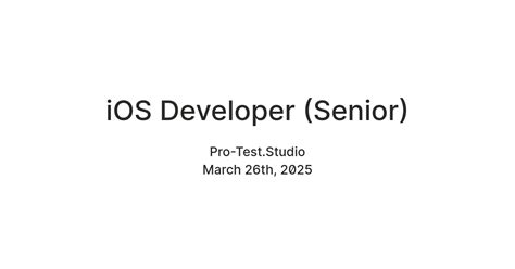 ios developer senior — teletype