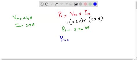 Solved A Solar Cell Has A Short Circuit Current Isc Of 2 2 A And An Open Circuit Voltage Voc Of