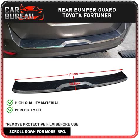 Toyota Fortuner 2016 2020 Rear Bumper Guard Cover Rear Step Sill