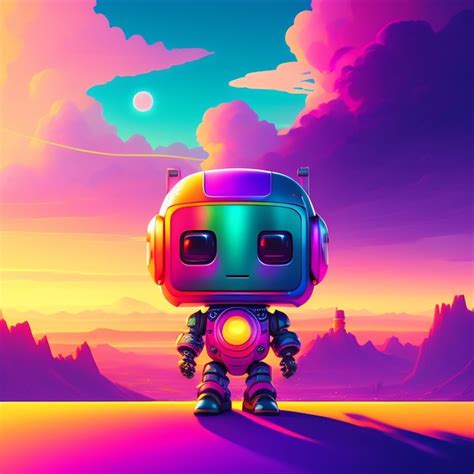 Premium Ai Image Cute Space Robot