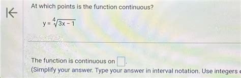 Solved At Which Points Is The Function Continuousy3x 14the