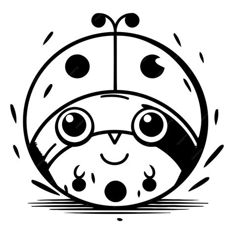 Милый мультфильмный персонаж ледибуг Векторная иллюстрация изолирована на белом фоне Премиум