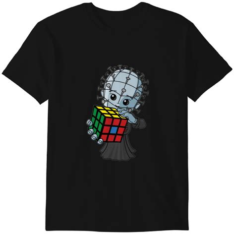 Pinhead From Hell Raiser Inspired T Shirt Features A Cute Pinhead Holding A Rubiks Cube