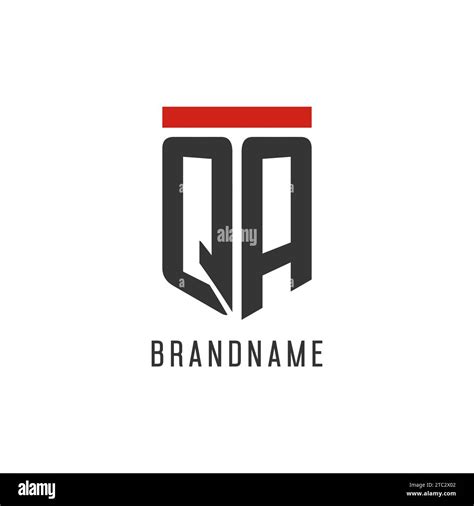 QA Initial Esport Logo With Simple Shield Design Style Vector Graphic Stock Vector Image Art