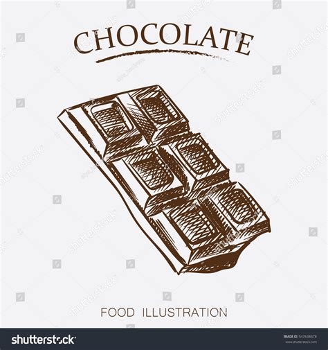 Bar Chocolate Sketch Style Isolated On Stock Vector Royalty Free