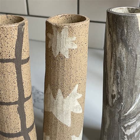 Modern Tall Bud Vase Handmade Bud Vase Stoneware Vase Etsy