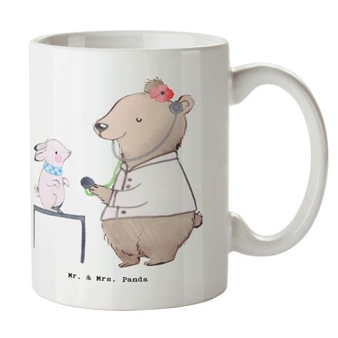 Mr And Mrs Panda Tasse Tierärztin Herz Schwarz Geschenk Firma