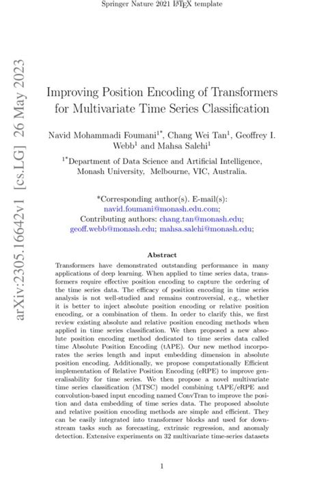 Improving Position Encoding Of Transformers For Multivariate Time