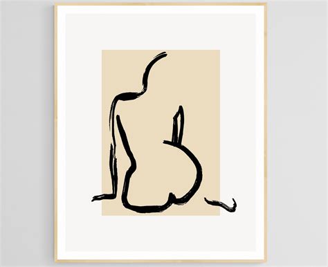 Nude Line Drawing Female Line Art Fine Art Nude Print Naked Woman Wall Art Nude Line Art Modern