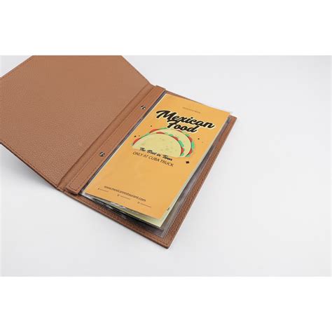 Jual Buku Menu Kulit Isi Plastik 15 X 29 7 Cm Coklat Muda Cover Menu