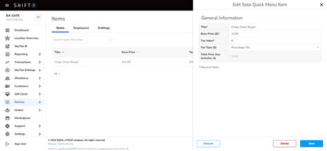 SkyTab SOLO Quick Menu Setup Shift Knowledge