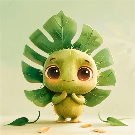 Une Jolie Illustration De Dessin Animé De Feuille Photo Gratuite