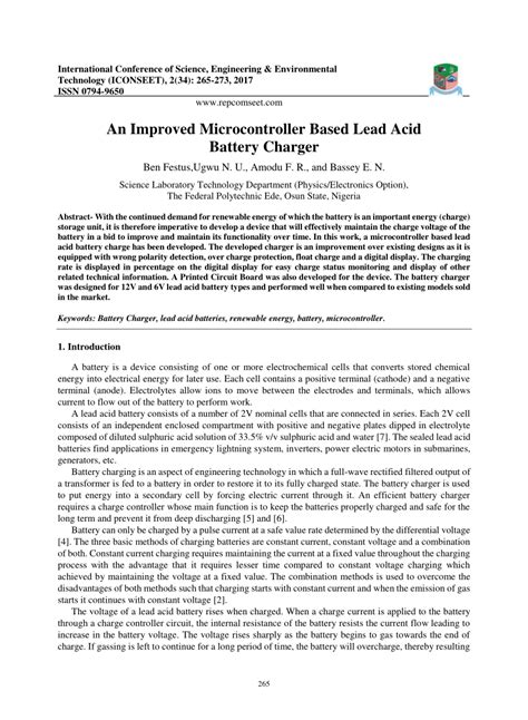 pdf an improved microcontroller based lead acid battery charger