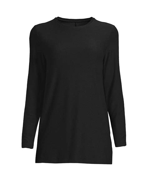 Lands End Womens Plus Size Long Sleeve Performance Crew Neck Tunic