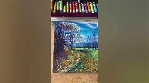 Пейзаж масляной пастелью маслянаяпастель осеннийпейзаж пейзажи художник Youtube