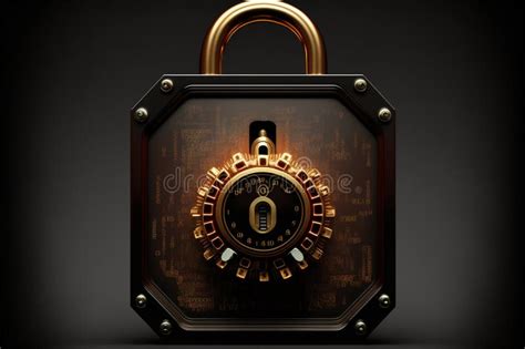Security Concept Lock On Digital Screen Ai Generated Stock Illustration