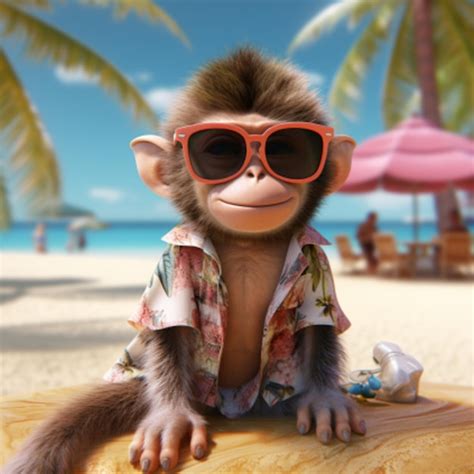 Premium Ai Image Monkey On The Beach