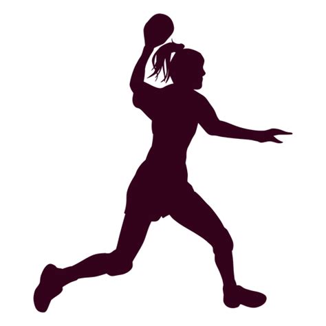 Woman Playing Handball Silhouette PNG SVG Design For T Shirts