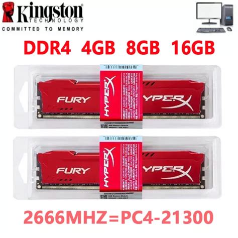 Hyperx Fury Ddr4 8gb 16gb 2666 Pc4 21300 Desktop Ram Memory Dimm 288pin