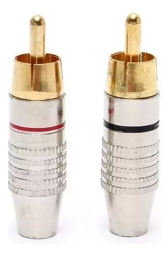 Par Conector Rca Macho Plug Audio Video Sin Soldadura Sonido Cuotas