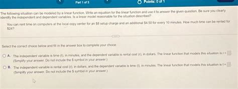 solved the following situation can be modeled by a linear