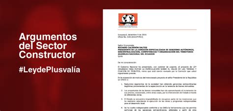 Oficio Argumentos Del Sector Constructor Leydeplusvalia Apive