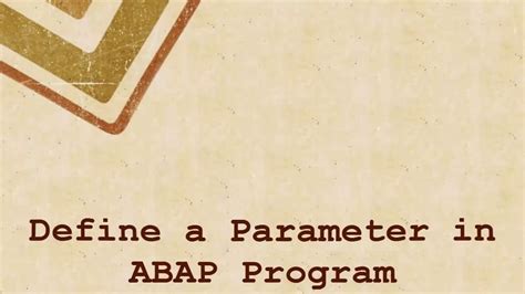 Create Parameter Input Field In ABAP Editor YouTube