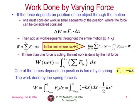 Formula For Work Done By Force