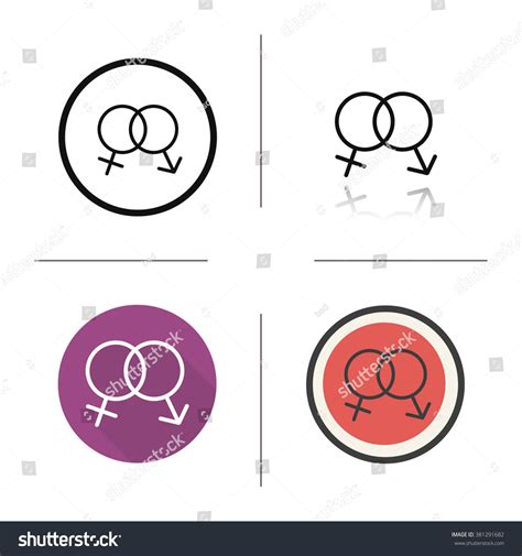 Sex Symbol Flat Design Linear Color Stock Vector Royalty Free