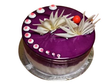 1 Kilograms Sweet And Delicious Eggless Round Blueberry Cake Fat
