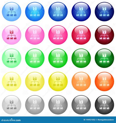 Save File As Multiple Format Icons In Color Glossy Buttons Stock Vector Illustration Of