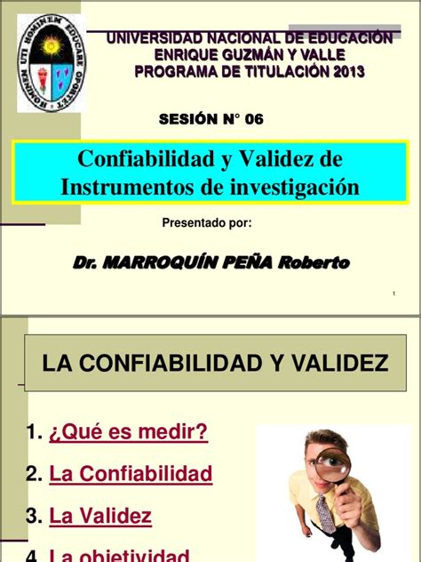 Sesion 6 Confiabilidad Y Validez De Instrumentos De Investigacionpdf