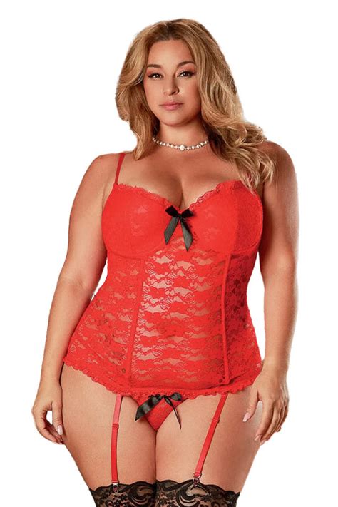 Luv Lace Chemise And G String Red By Exposed Peaches And Cream