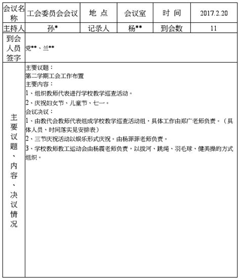 工会委员会会议记录 范本 范文118