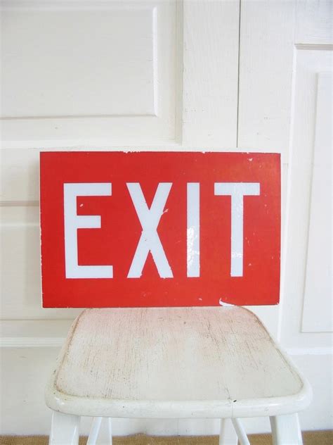 Vintage Exit Sign Vintage Sign Glass Sign Vintage Exit Etsy