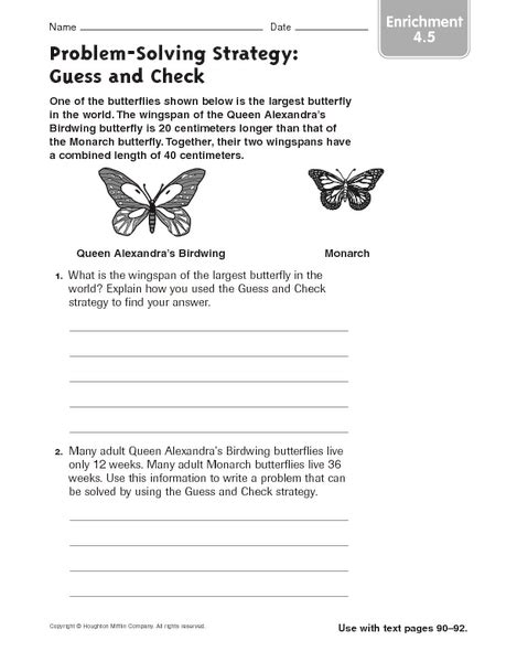 Guess And Check Lesson Plans And Worksheets Lesson Planet
