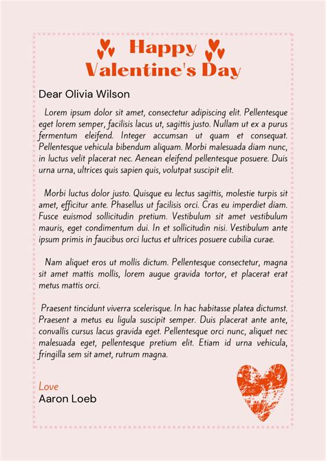 Free Simple Valentines Letter Template Valentines Letter Simple