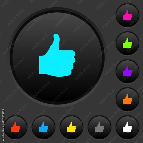 thumbs up dark push buttons with color icons stock vector adobe stock
