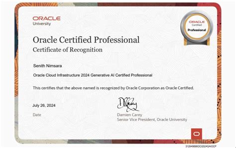 Senith Nimsara On Linkedin Oraclecloud Generativeai Cloudcomputing Certification Ai…